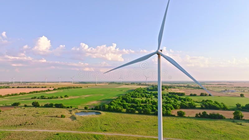 Wind Turbine on the Wide Farm Field Stock Footage - Video of farm ...