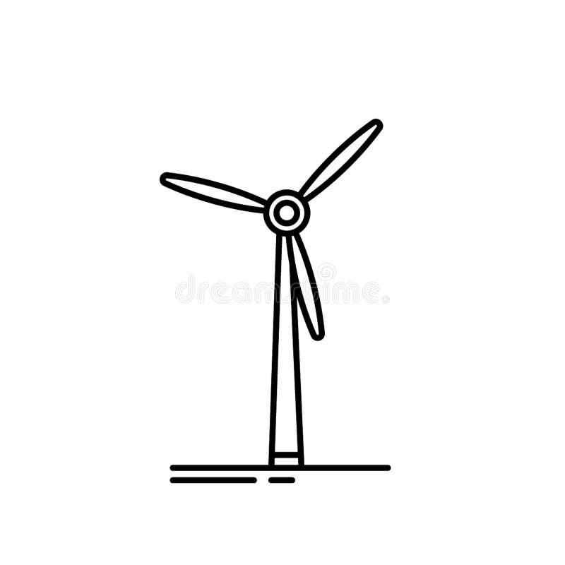 Wind Turbine, Windmill - Vector Icon Stock Vector - Illustration of ...