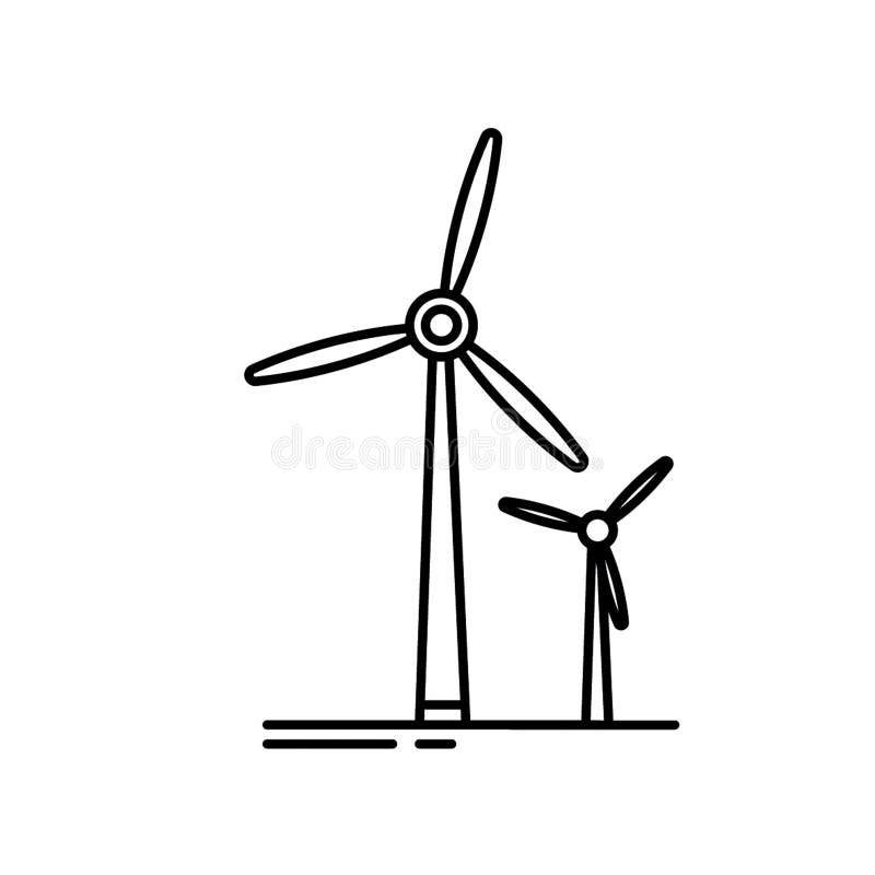 Wind Turbine, Windmill - Vector Icon Stock Vector - Illustration of ...