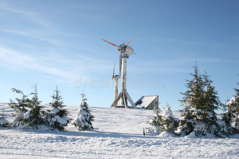 Wind turbine in winter stock image. Image of high, certificate - 2718083