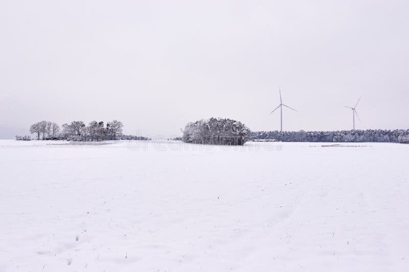 Wind Turbine in Winter Season Stock Image - Image of birch, park: 258732405