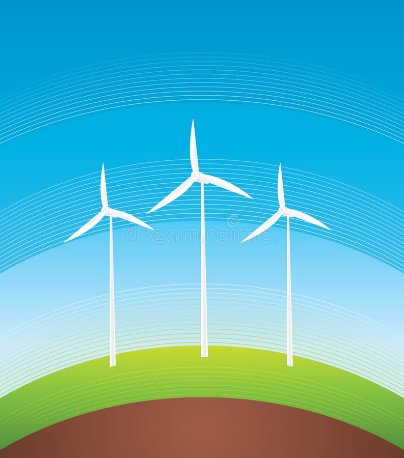Wind Turbine Vector 01 stock vector. Illustration of grass - 16151134