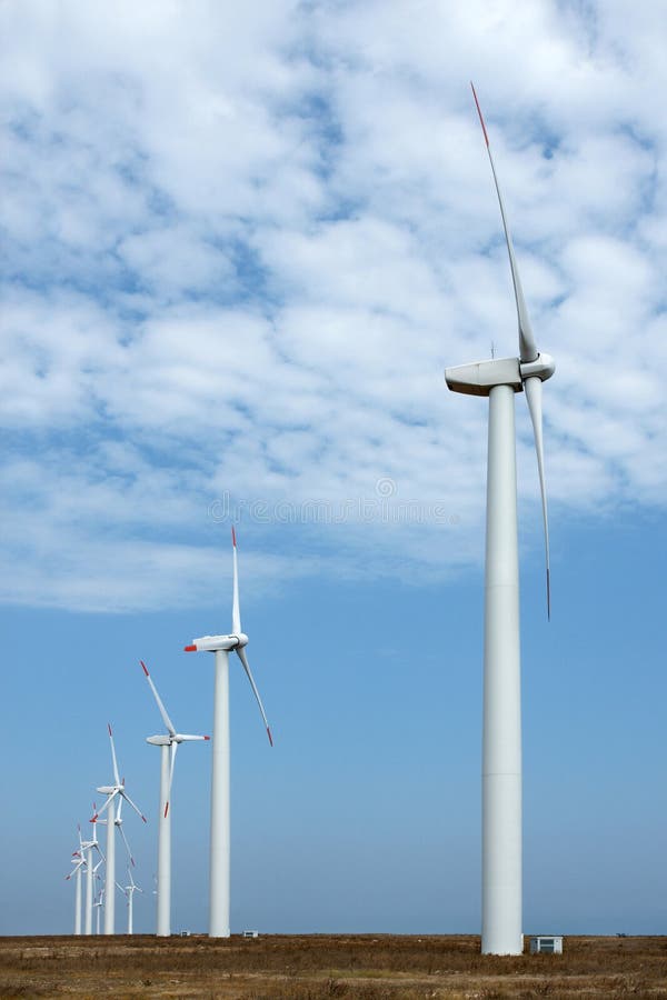 Wind turbines stock photo. Image of fins, spinner, rolling - 10910714
