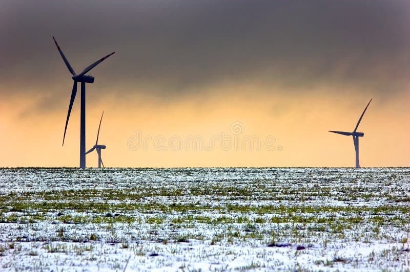 Wind turbines stock photo. Image of electricity, color - 5236452