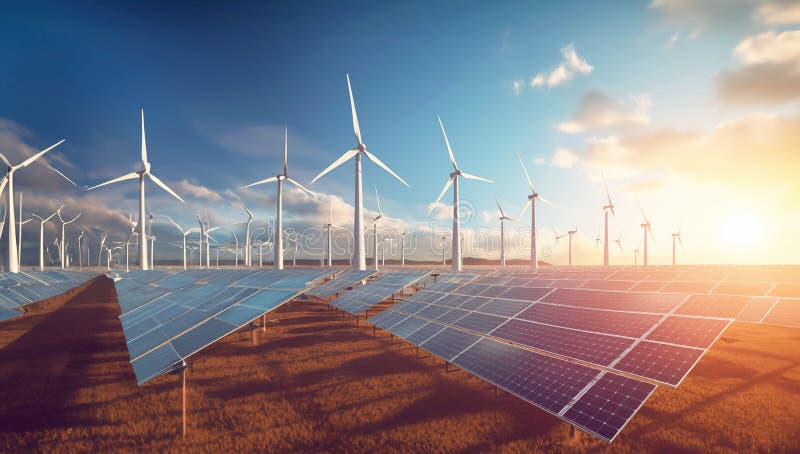 Wind Turbines Against the Backdrop of a Beautiful Landscape ...