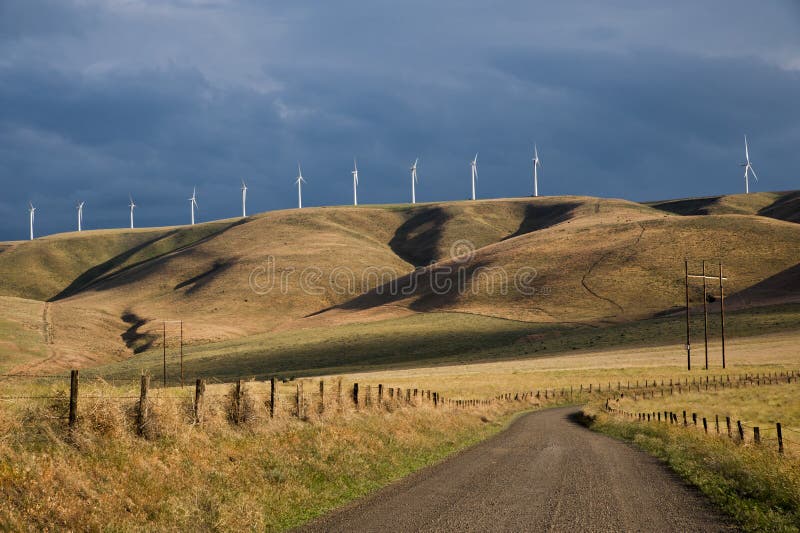 Wind Turbines Below a Stormy Sky Stock Photo - Image of nature ...