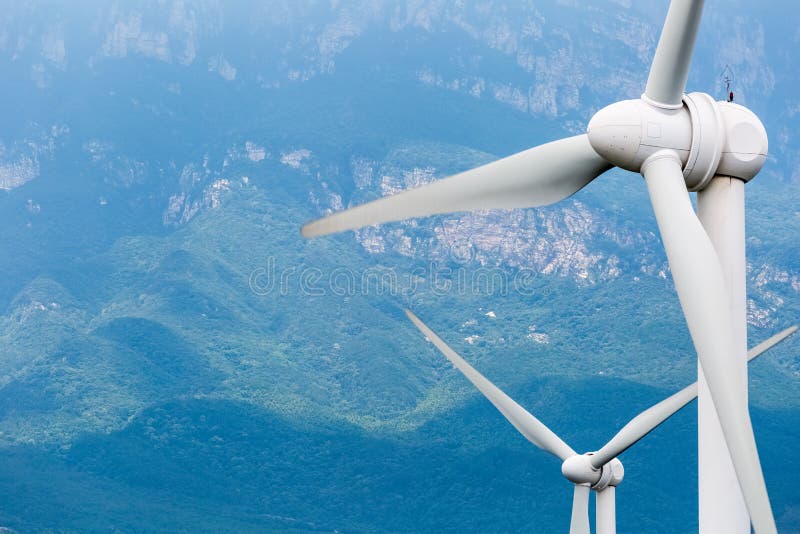 Wind turbines closeup stock photo. Image of nature, electricity - 111071148