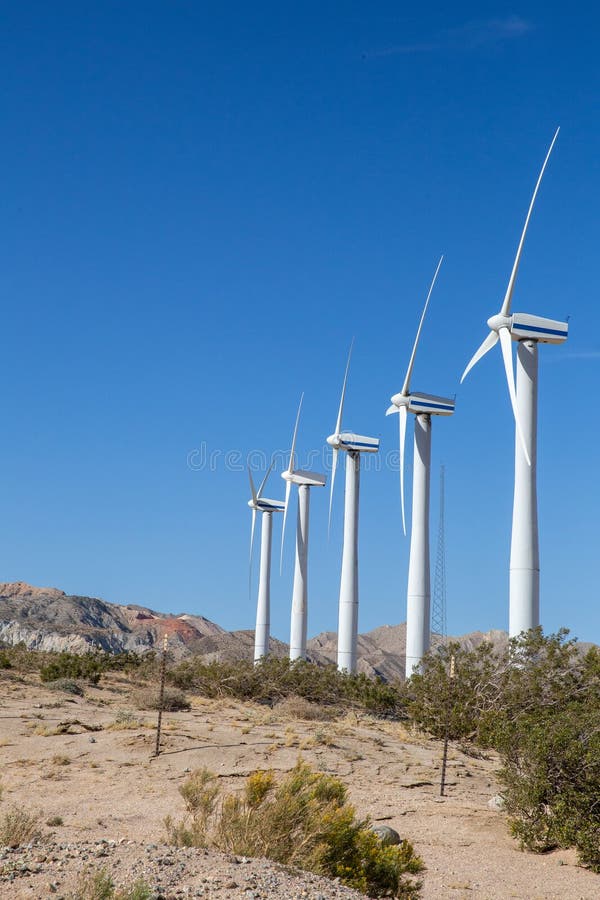 Wind Turbines in the Desert Stock Image - Image of turbine, full: 288588337