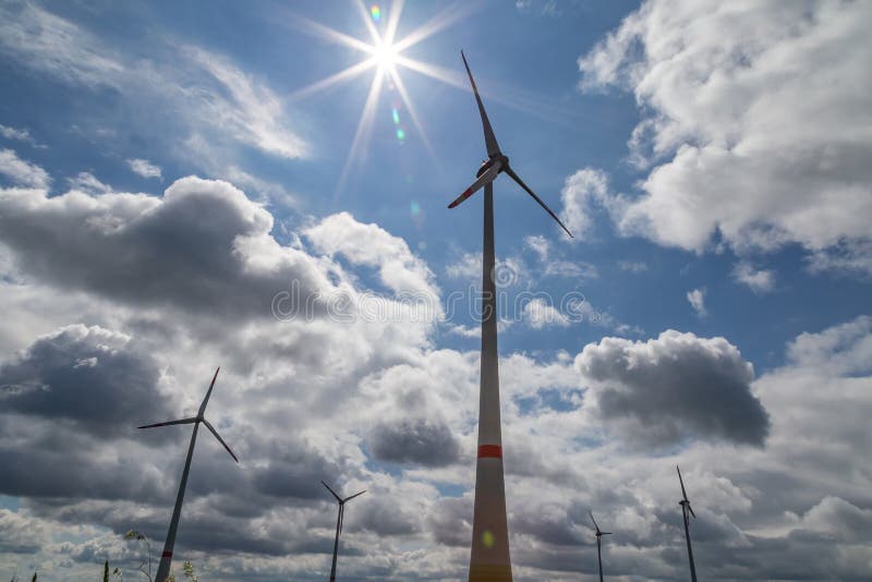 Green wind energy stock photo. Image of power, turbines - 173491108