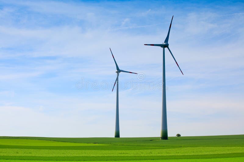 Wind turbines and shadow stock photo. Image of ecology - 2431076
