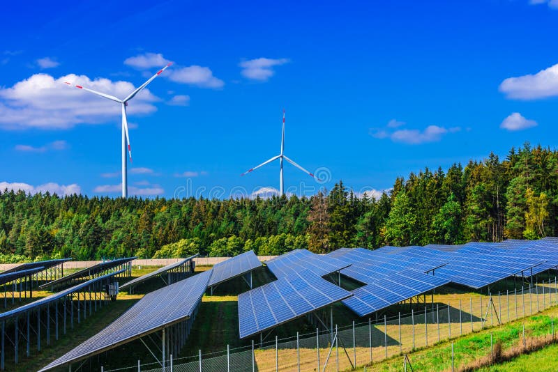 Wind Turbines Farm. Windmill Stock Photo - Image of development ...