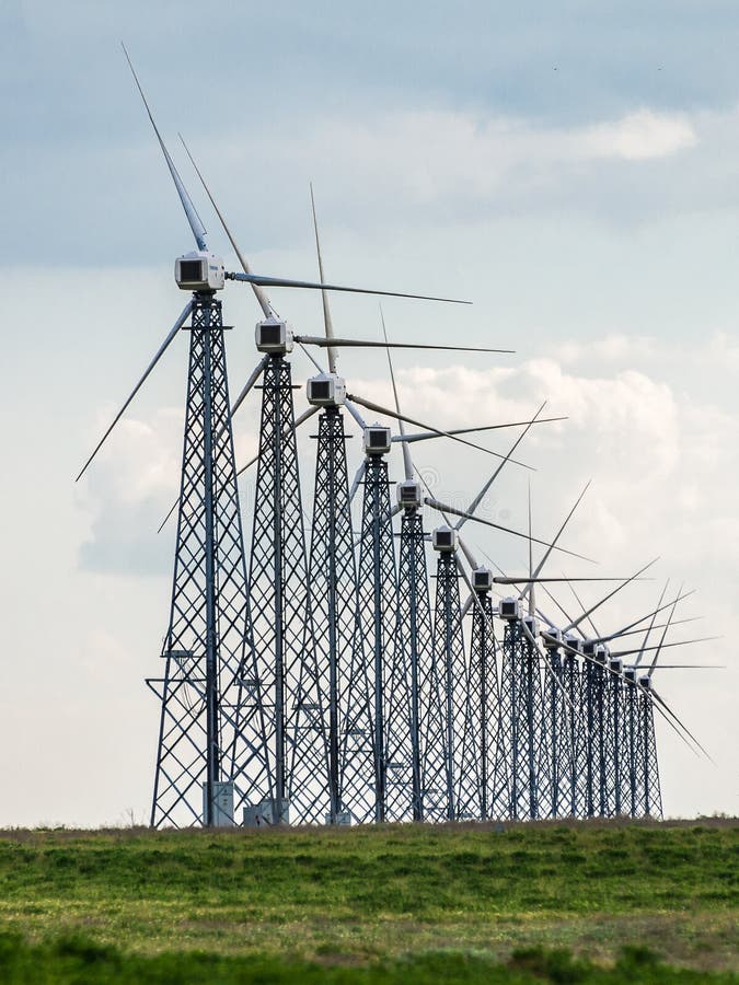 Wind turbines stock photo. Image of meadow, industrial - 128017774