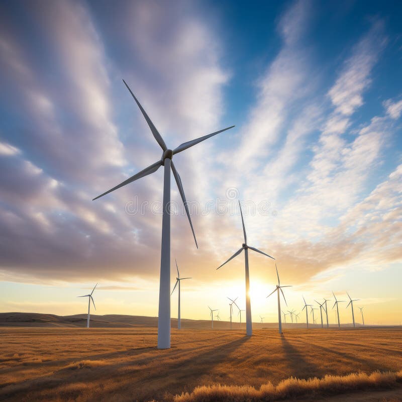 Wind Turbines Generating Clean Energy Under Dramatic Sky. - AI ...