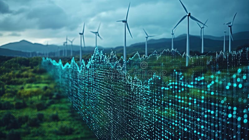 Wind Energy Data Visualization Stock Illustration - Illustration of ...