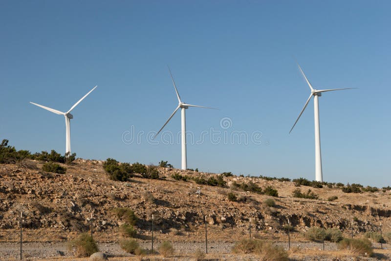 Wind Turbines on a Hill stock image. Image of metal, ecological - 20416075