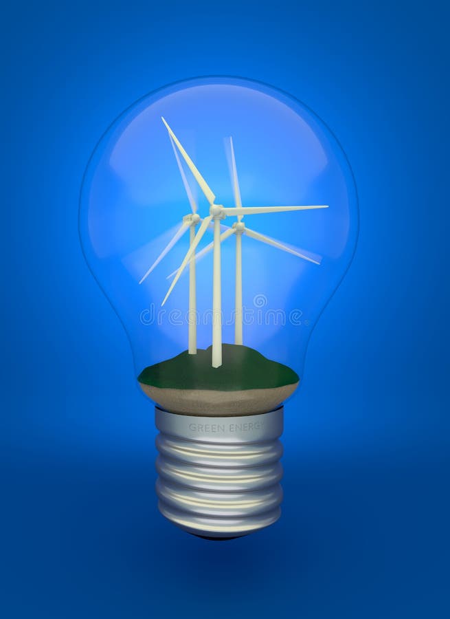 Wind Turbines Clear Sky Light Bulb Stock Illustrations – 40 Wind ...