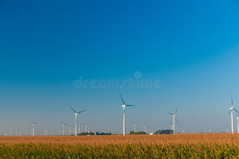 Wind Turbines in the Midwest Stock Image - Image of renewable ...