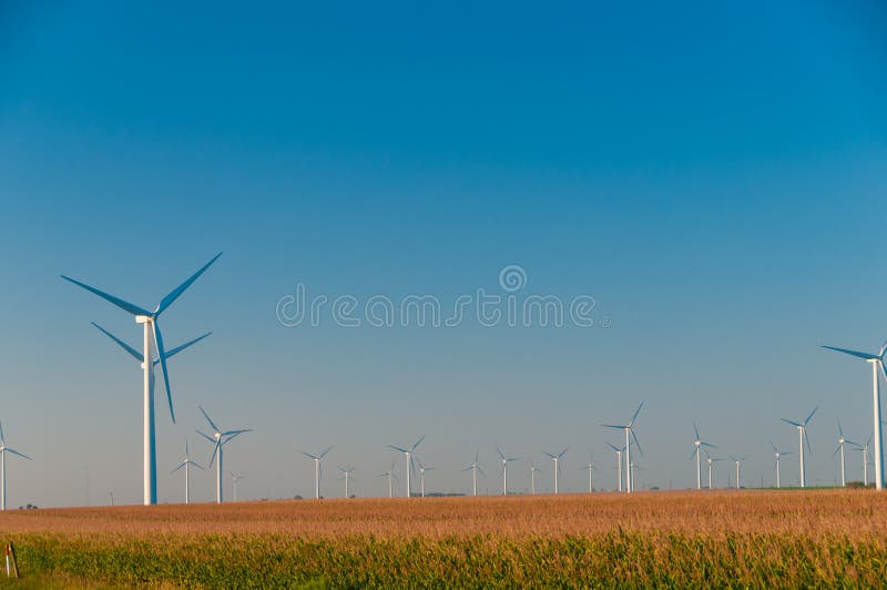 Wind Turbines in the Midwest Stock Image - Image of friendly, dexter ...