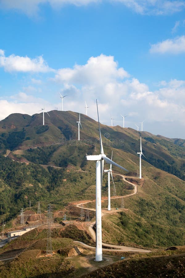 Wind Turbines in the Mountains Stock Image - Image of wind, green: 78445775