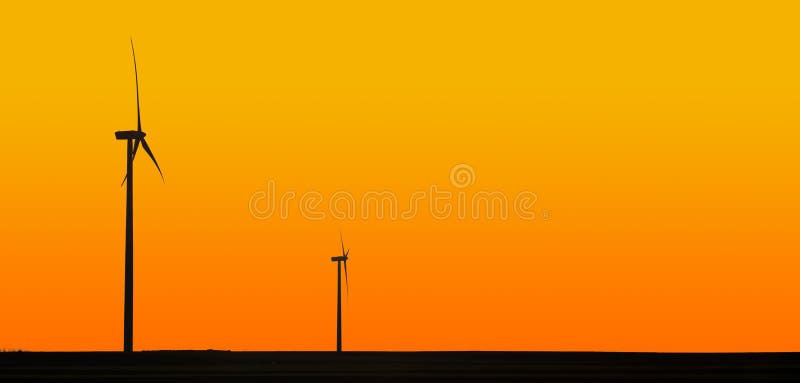 Wind Turbines in Orange Sunset Stock Photo - Image of hungary ...