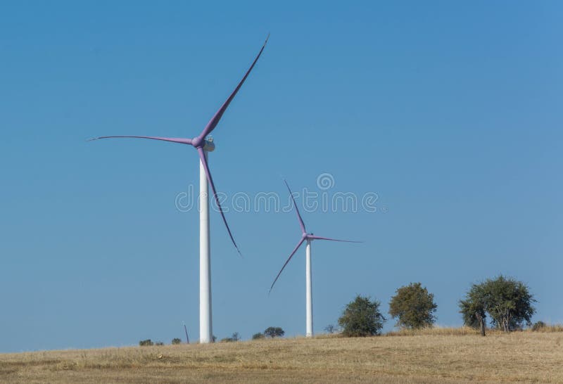 Wind Turbines stock photo. Image of purple, problem, nature - 77211446