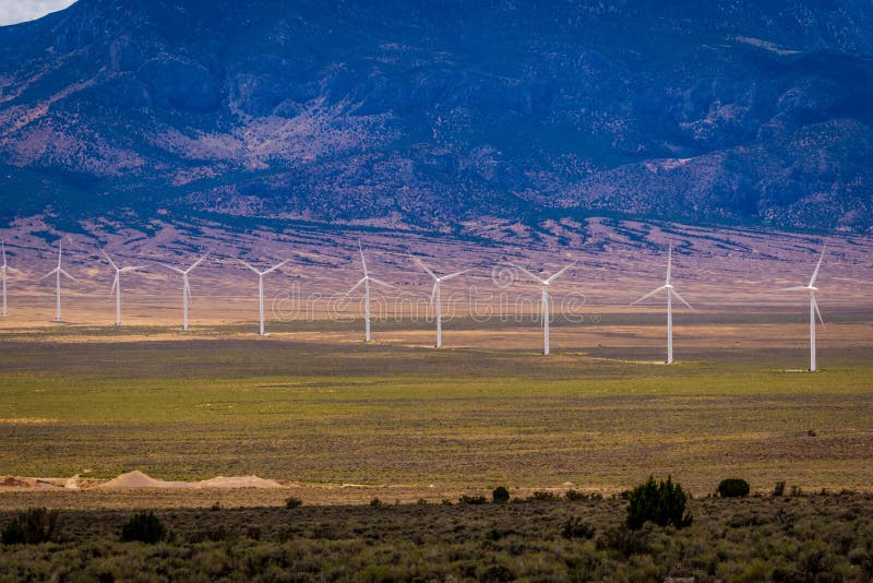 Wind Turbines at Spring Valley Wind Farm Stock Image - Image of america ...