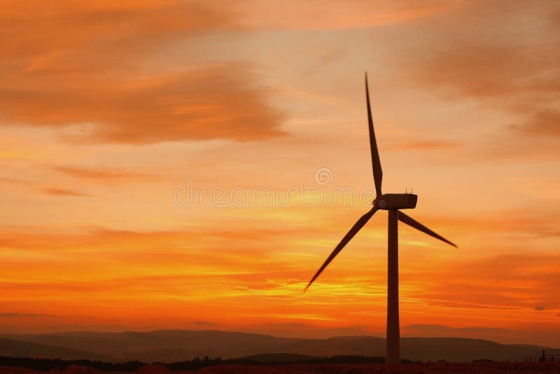 Wind Turbines at sunset stock photo. Image of landscape - 14338406