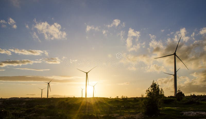 Wind Turbines stock image. Image of europe, cloud, environment - 92597109
