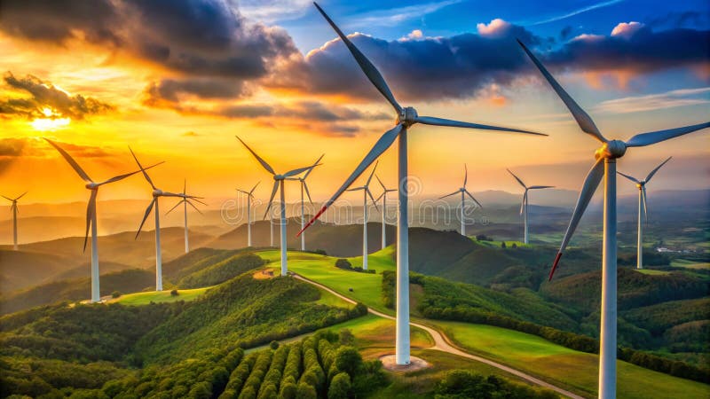 Wind Turbines: Sustainable Energy Solutions and Modern Technology Stock ...