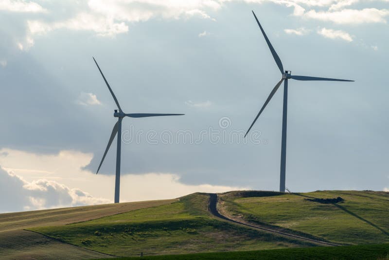 Wind Turbines or Windmills in the Rolling Farm Fields of the Palouse in ...