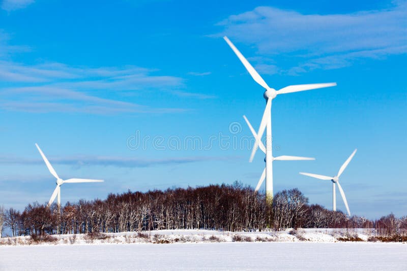 Wind Turbines in Winter stock photo. Image of ecology - 28329642