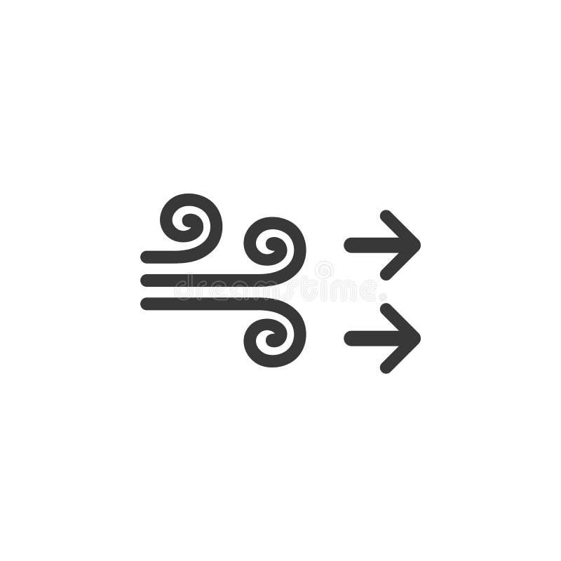 Wind. Weather Icon in a Circle. Isolated Vector Illustration Stock ...