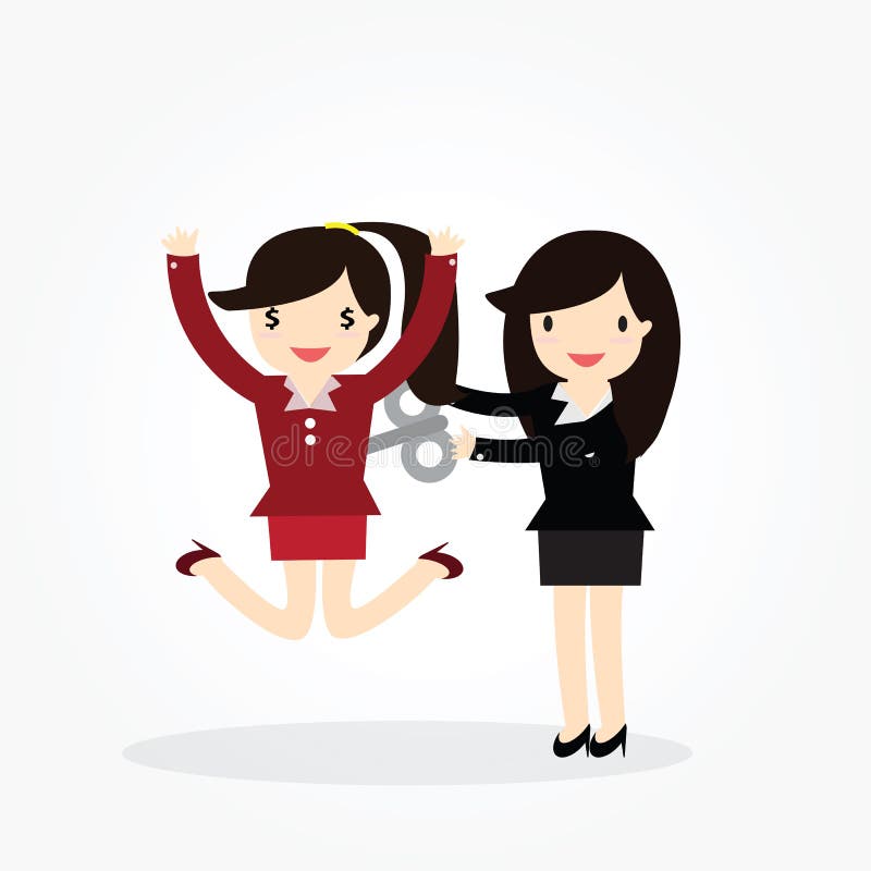 Wind-Up Business Woman Concept Stock Vector - Illustration of lassitude ...