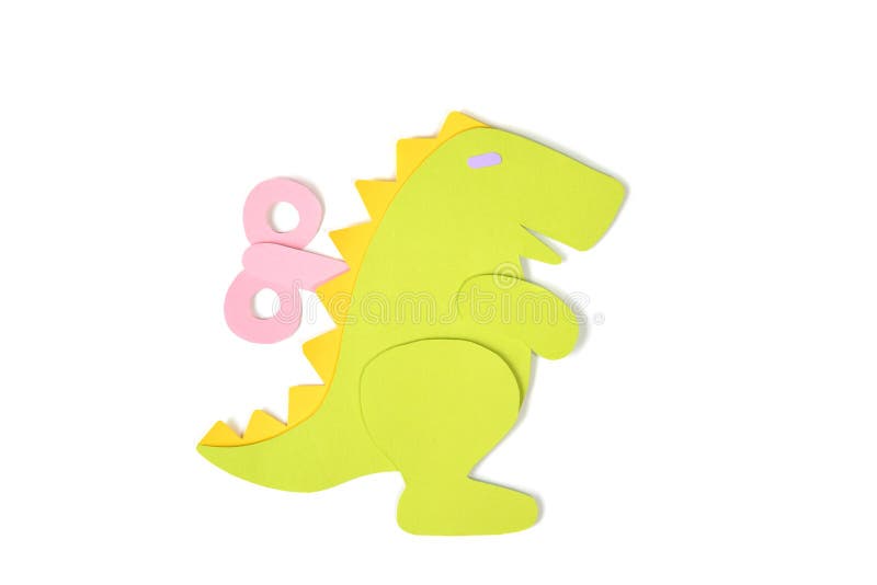 Wind-up Dinosaur Paper Cut on White Background Stock Image - Image of ...