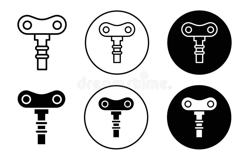Wind Up Key Icon Outline Flat Icon Stock Vector - Illustration of ...