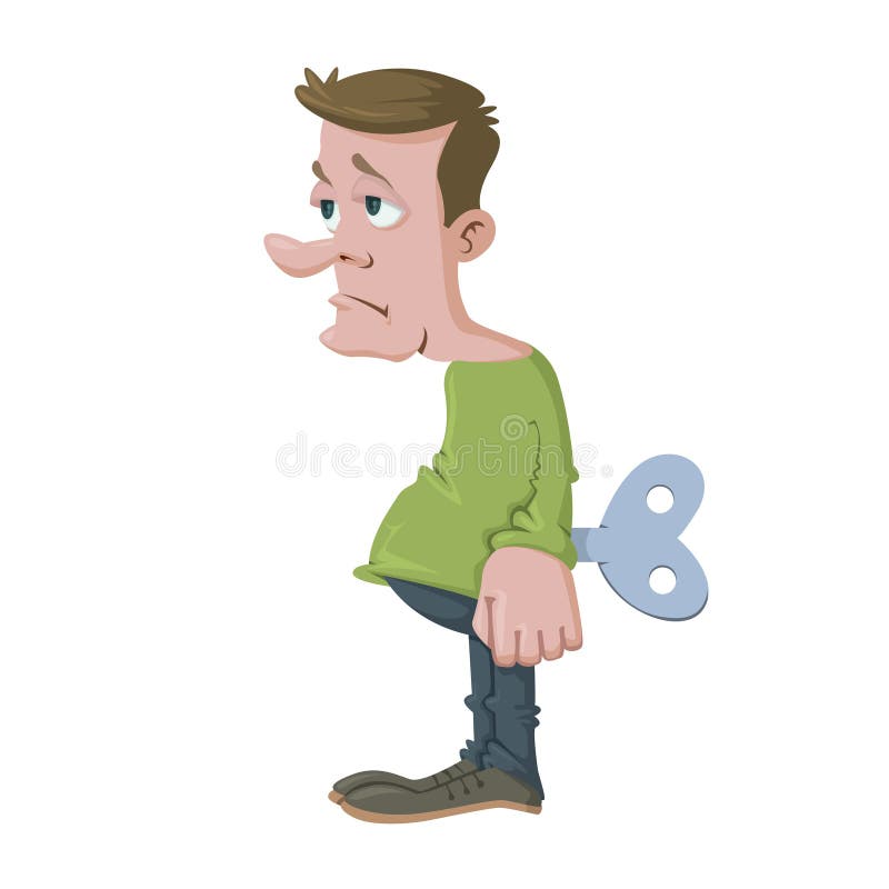 Wind up man stock vector. Illustration of back, clockwork - 95644977