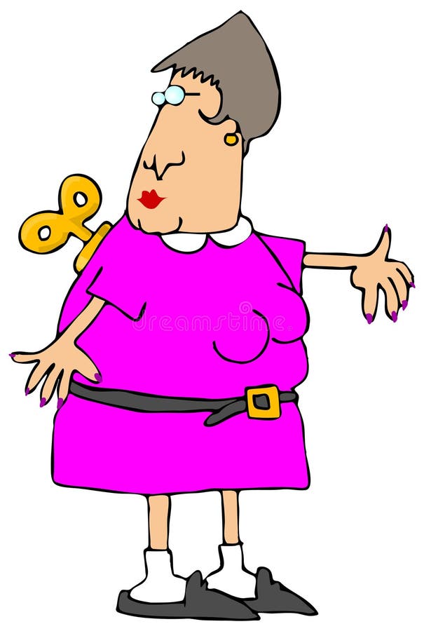 Wind Up Woman stock illustration. Illustration of surprise - 4442557