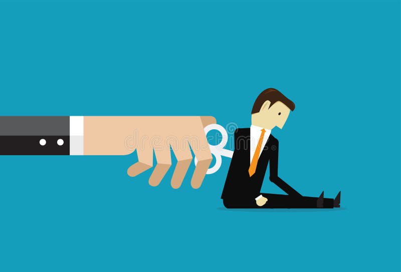 Wind Up Workers Who are Exhausted To Work Stock Vector - Illustration ...