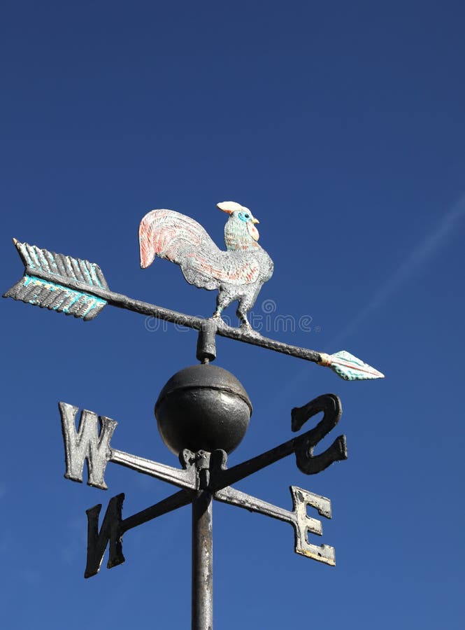 Wind Vane To Detect the Wind Direction with the Arrow Pointing T Stock ...