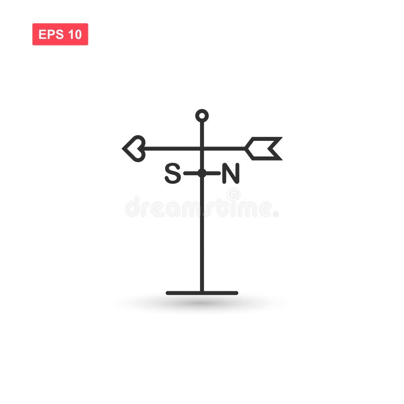 Wind Vane Icon Vector Design Isolated 4 Stock Vector - Illustration of ...