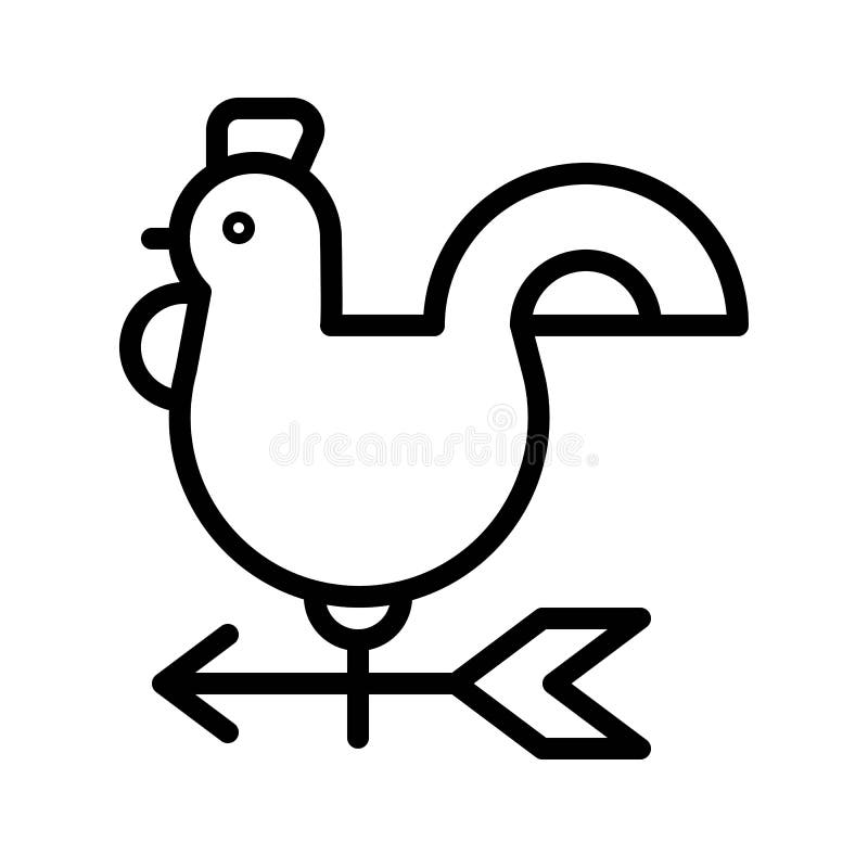 Wind Vane Vector, Isolated Spring Season Line Icon Stock Vector ...