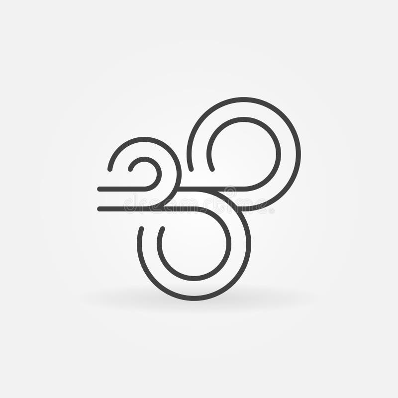 Wind Vector Concept Creative Minimal Icon in Outline Style Stock Vector ...