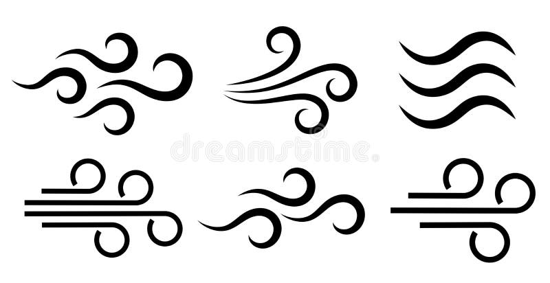 Wind Vector Icon, Air Blow Symbol Stock Vector - Illustration of ...