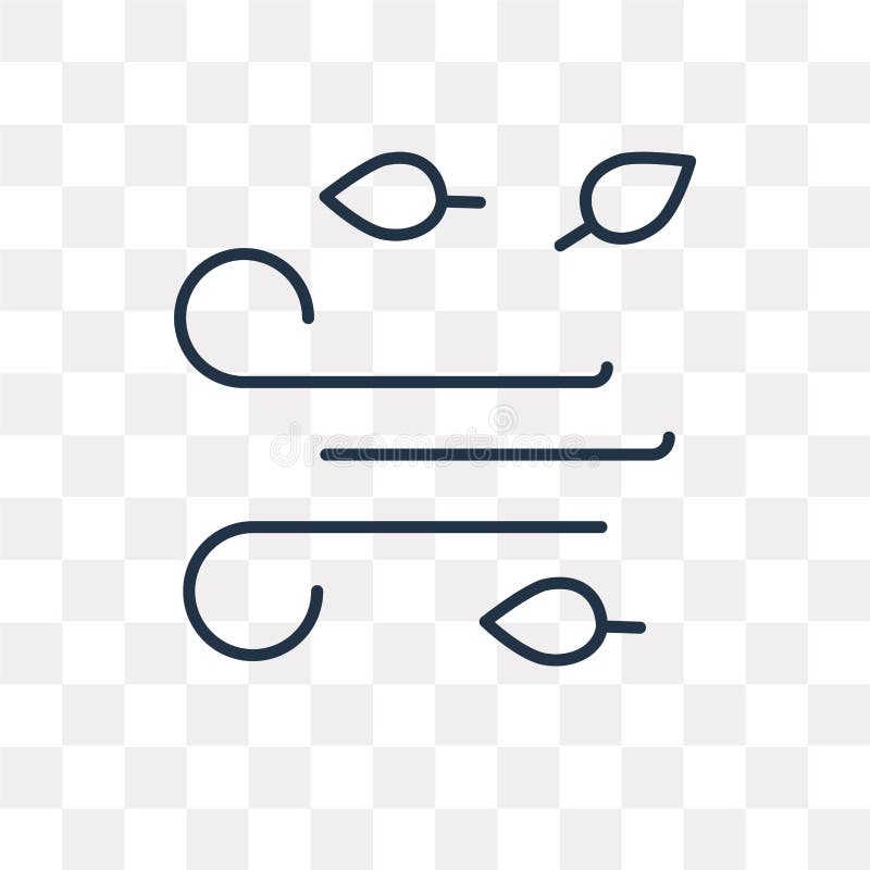 Wind Vector Icon Isolated on Transparent Background, Linear Wind Stock ...