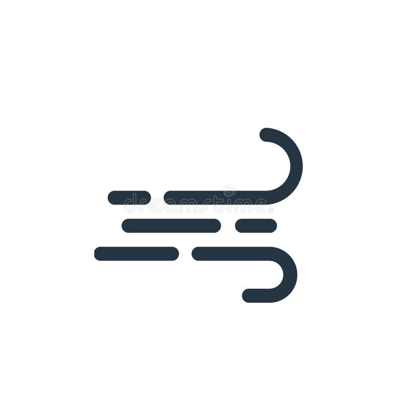 Wind Vector Icon Isolated on White Background. Outline, Thin Line Wind ...