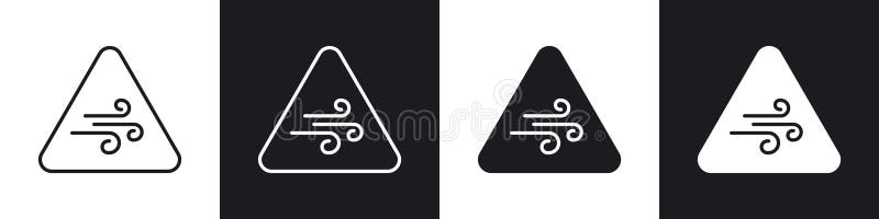 Wind warning sign stock vector. Illustration of vector - 341314055