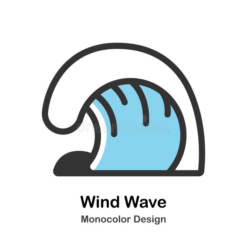 Wind Wave Monocolor Illustration Stock Vector - Illustration of water ...