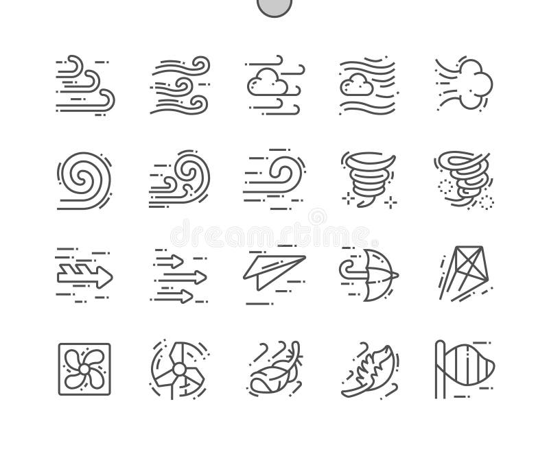 Pixel Art Set Gust Wind Symbol Stock Vector - Illustration of isolated ...
