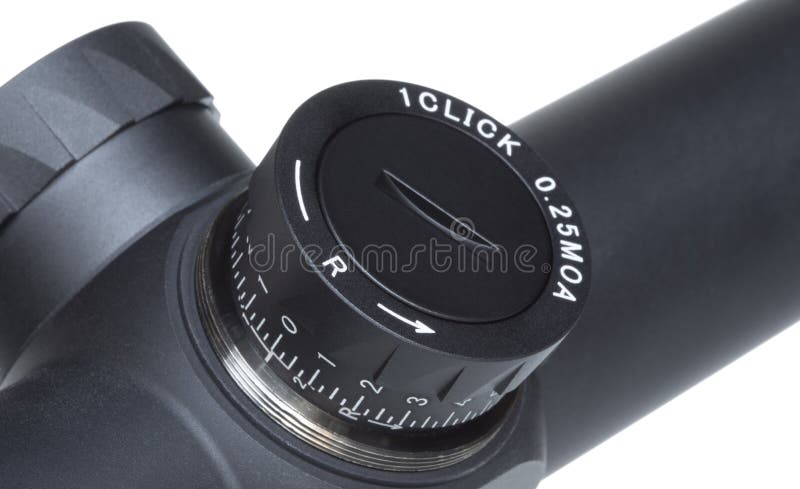 Windage Adjustment Knob on a Rifle Scope Stock Photo - Image of ...