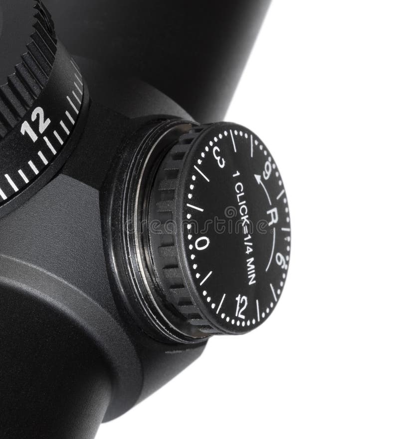 Windage Adjustment Turret on a Riflescope Stock Image - Image of knob ...